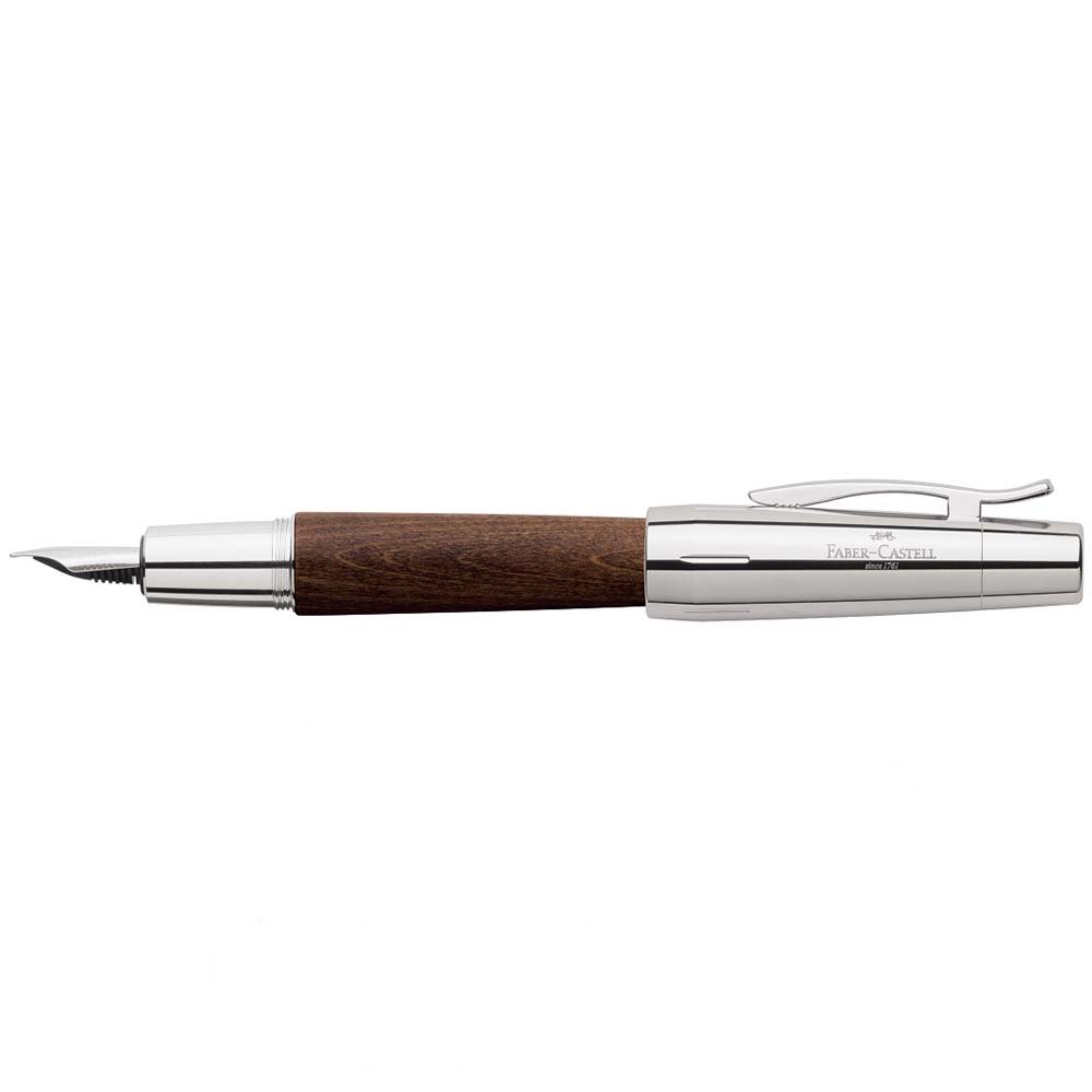 Faber-Castell E-Motion Wood Dark Brown Fountain pen | Appelboom.com