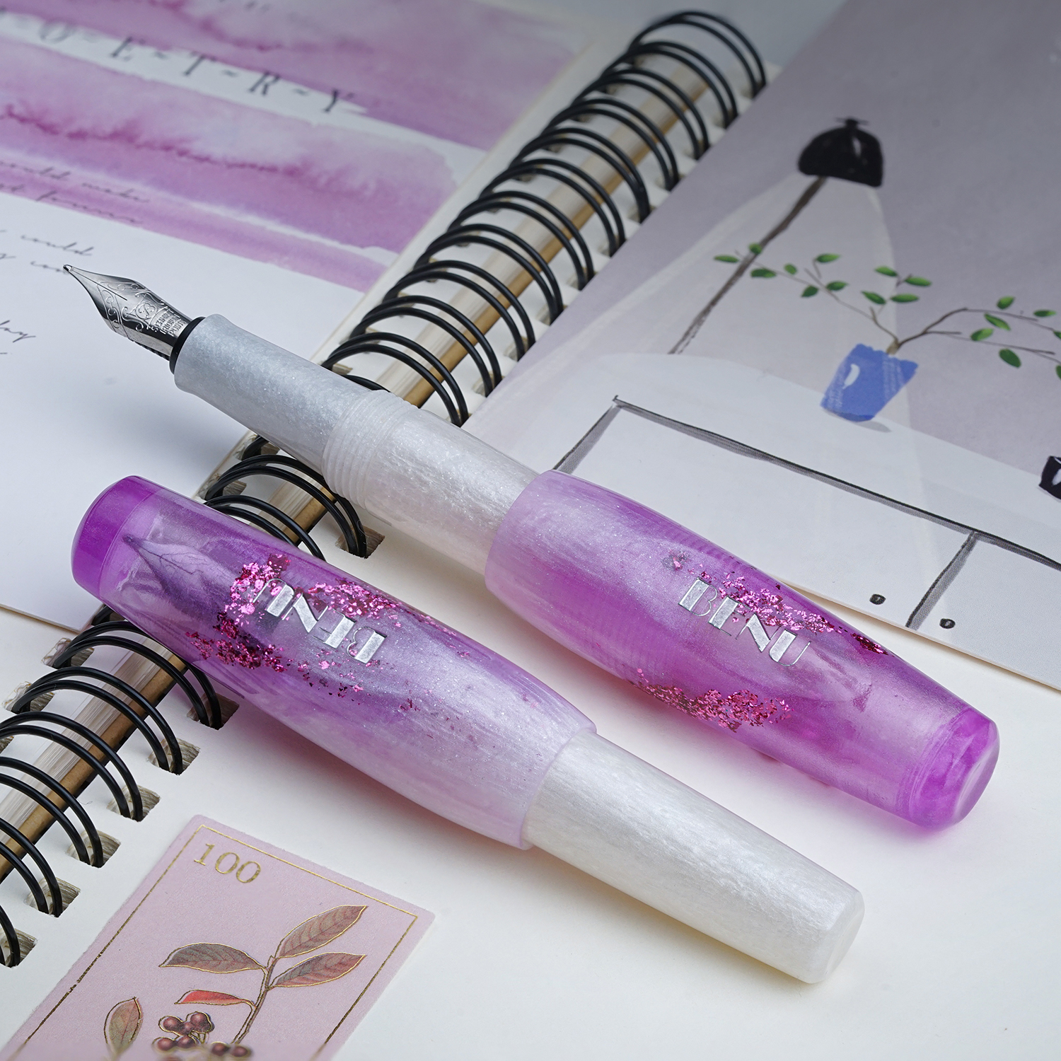 Benu Pixie Icy Violet ST Pocket Fountain pen - Vulpen / Fountain pen | Appelboom.com