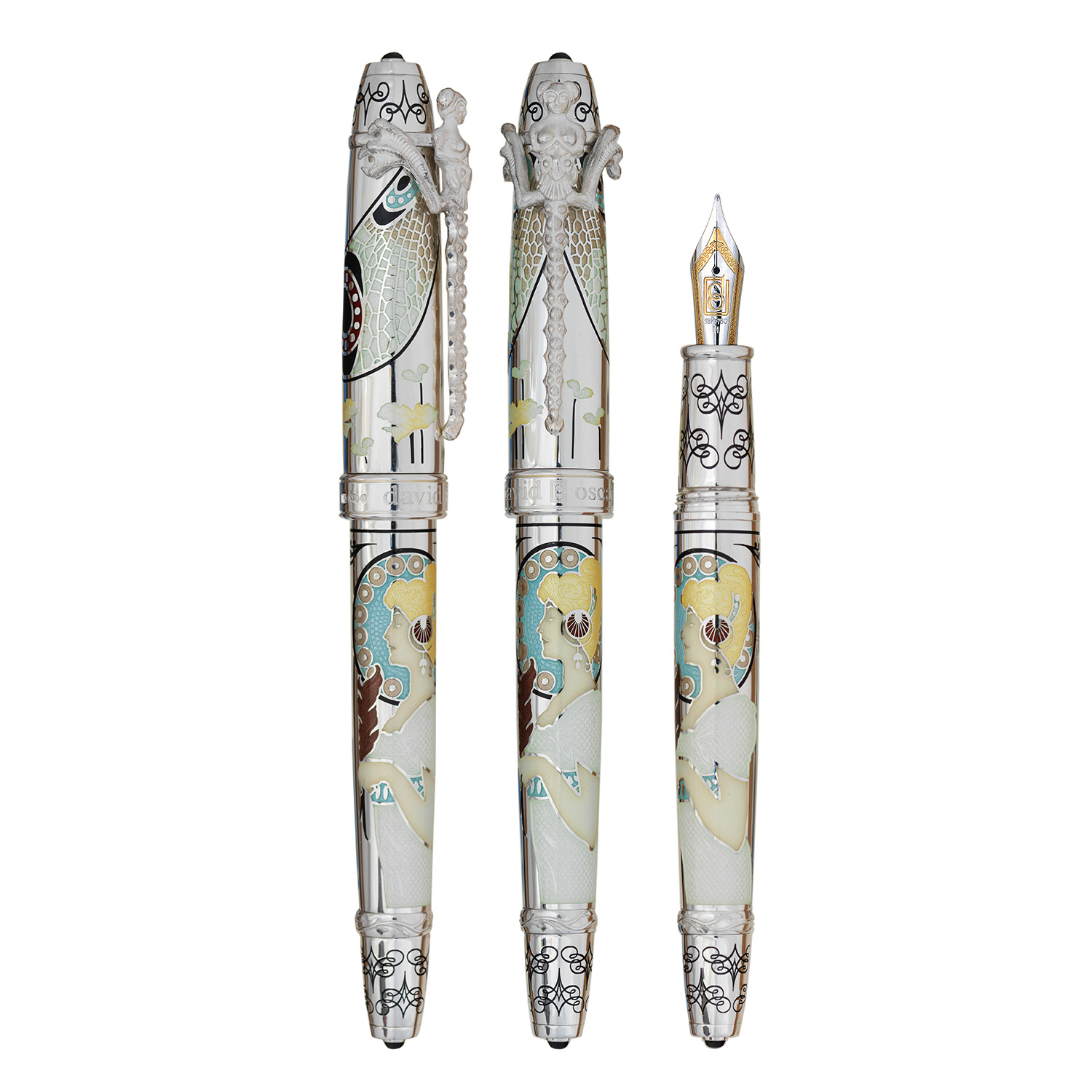 David Oscarson 25th Silver Anniversary Alabaster Fountain pen - Vulpen ...