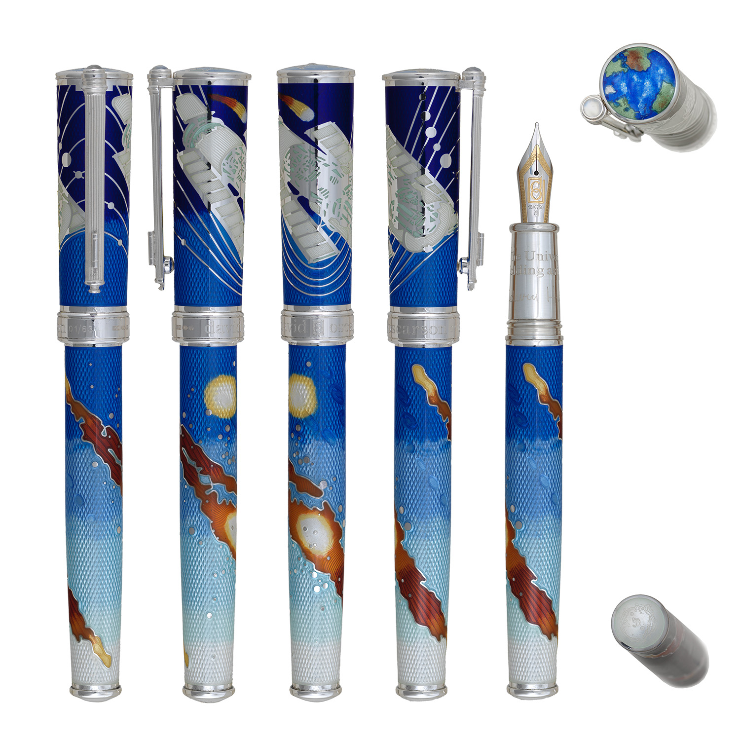 David Oscarson Edwin Hubble Stratospheric Blue ST Pluma estilográfica ...