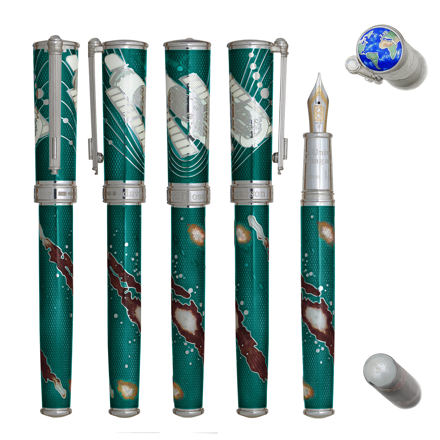 David Oscarson Edwin Hubble Teal Dawn ST Fountain pen - Vulpen ...