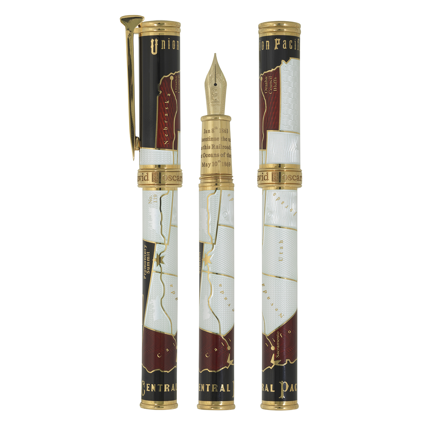 David Oscarson Golden Spike Red and Gold GT Fountain pen - Vulpen ...