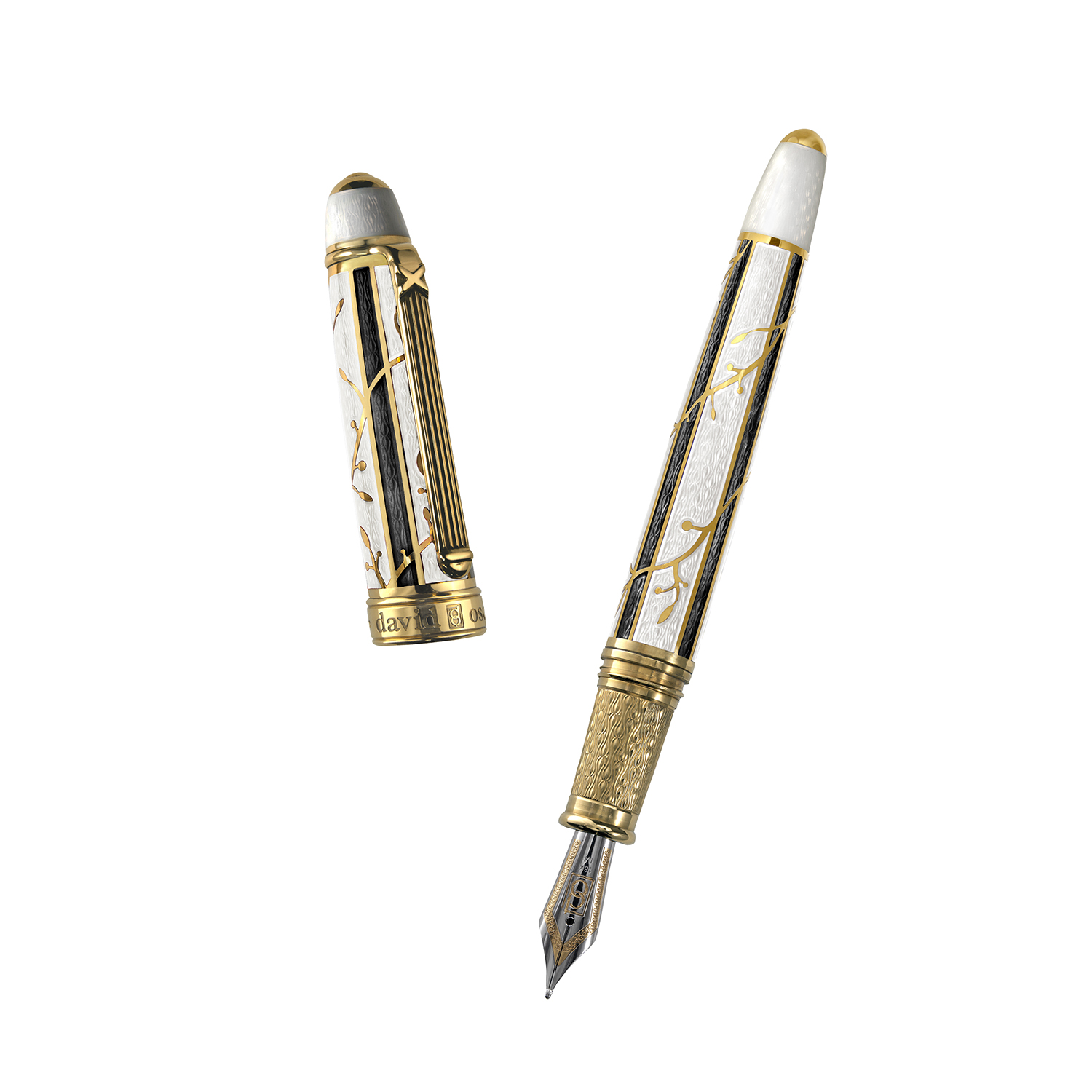David Oscarson Trellis White Fountain pen - Vulpen / Fountain pen ...