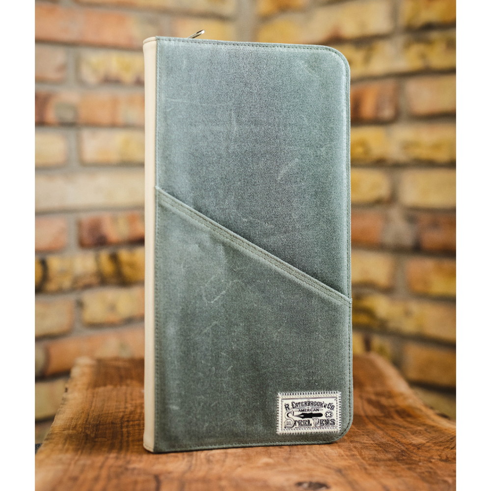 Esterbrook 40 Slot Canvas Zipper Pen Case Army Green - Penetui 40-delig ...