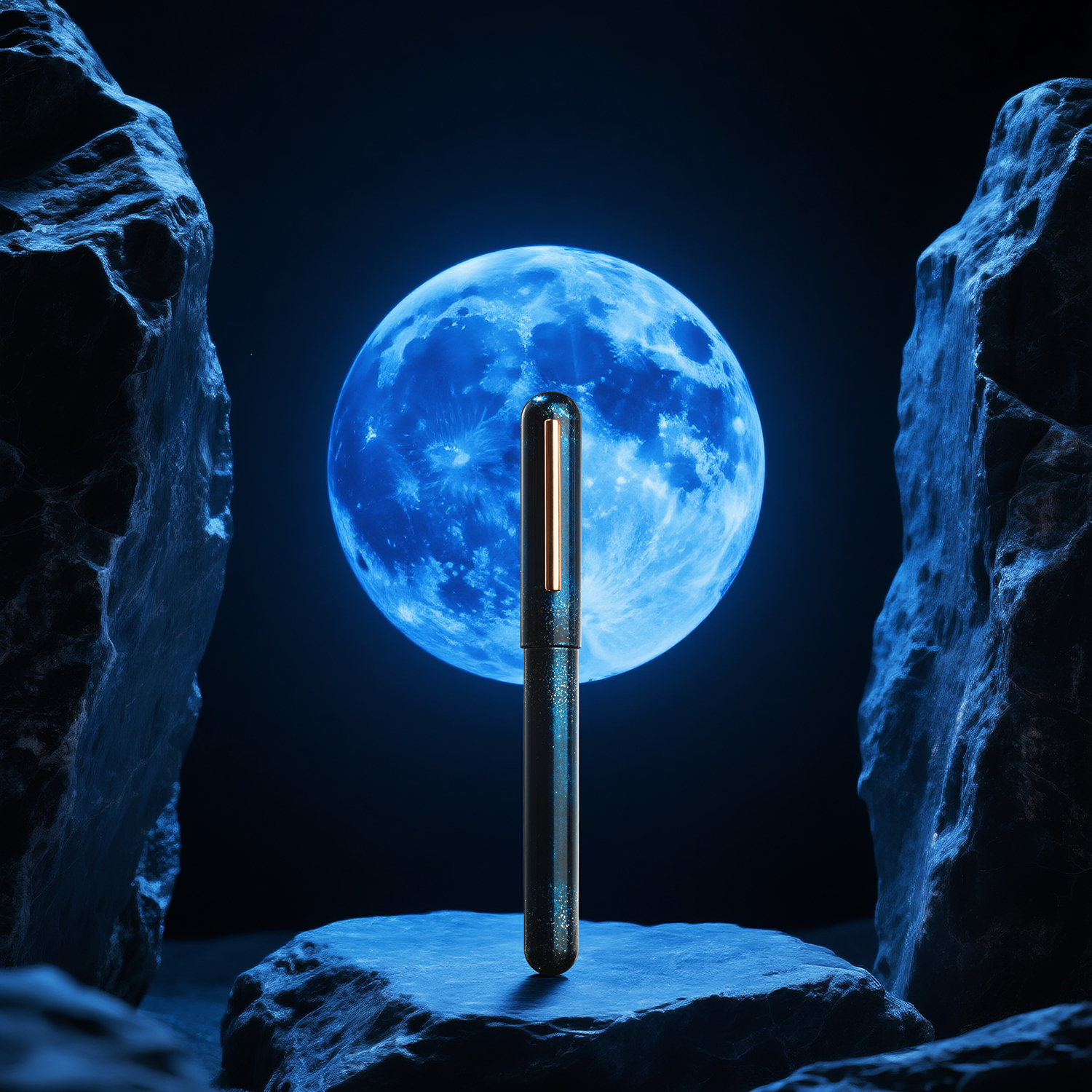 Ikkaku by Nahvalur Urushi Moon Trilogy Blue Moon SE Fountain pen ...