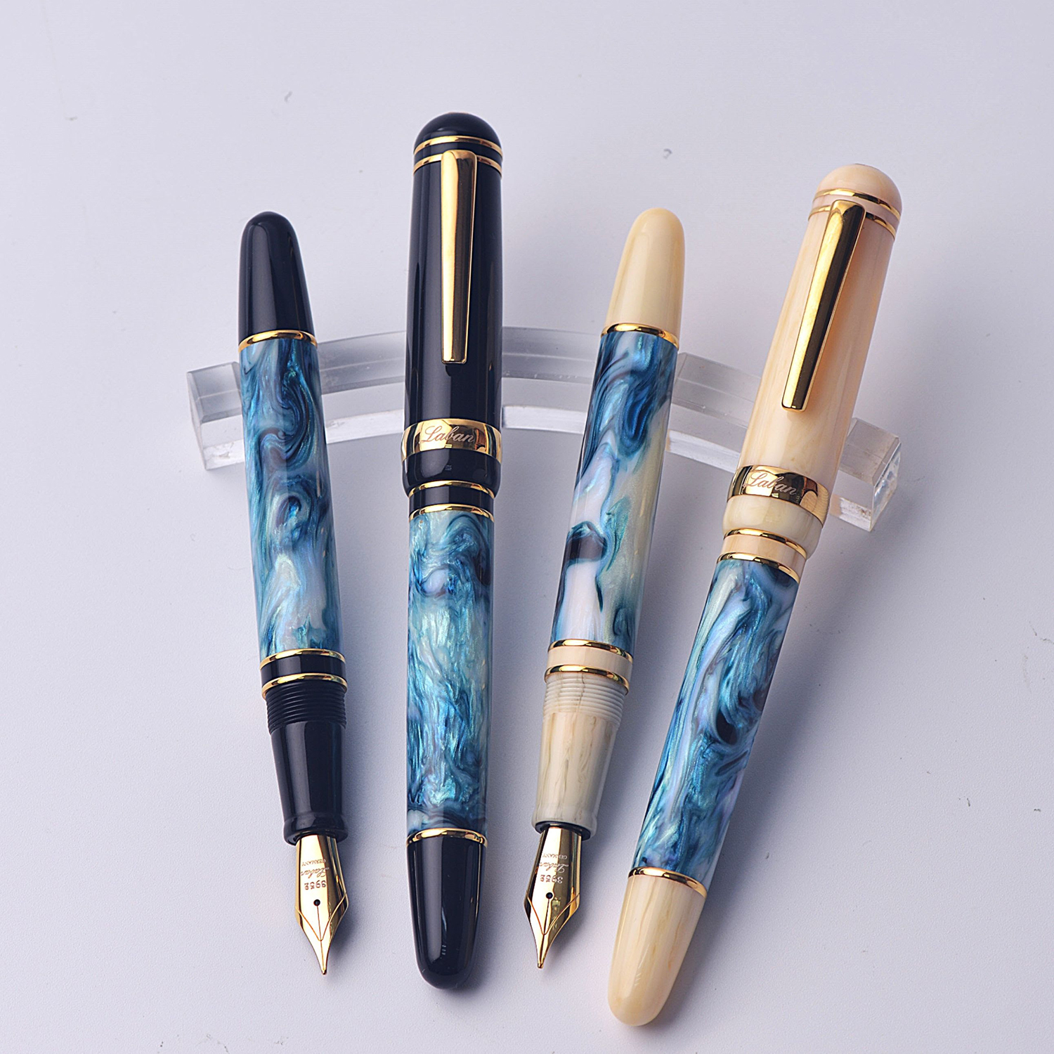 Laban 325 x Brooks Teal Abalone Black GT Fountain pen - Vulpen ...