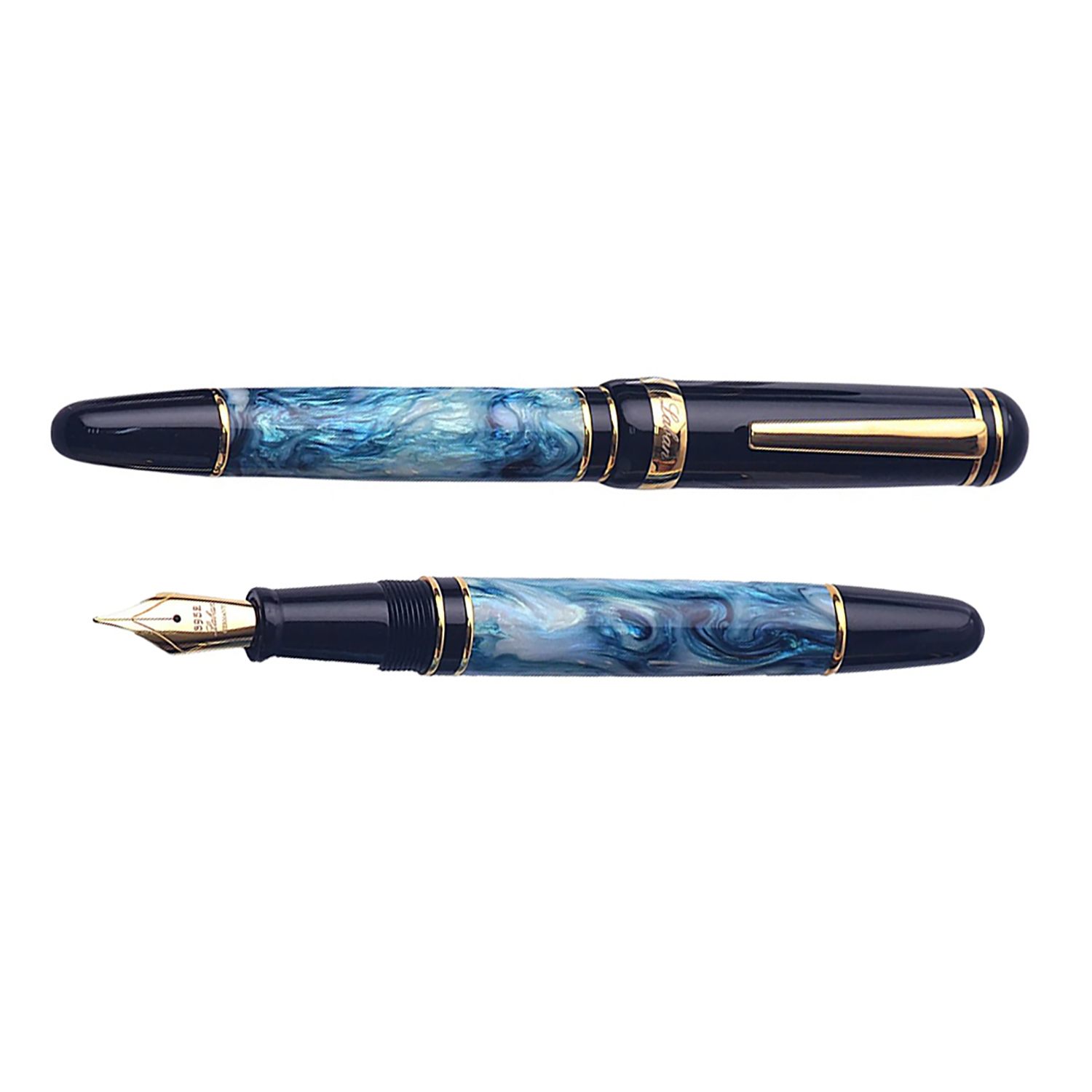 Laban 325 x Brooks Teal Abalone Black GT Fountain pen - Vulpen ...