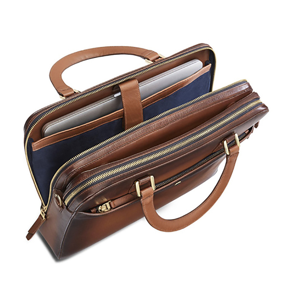 Lapis Bard Chester Leather Cognac Maletín - Briefcase | Appelboom.com