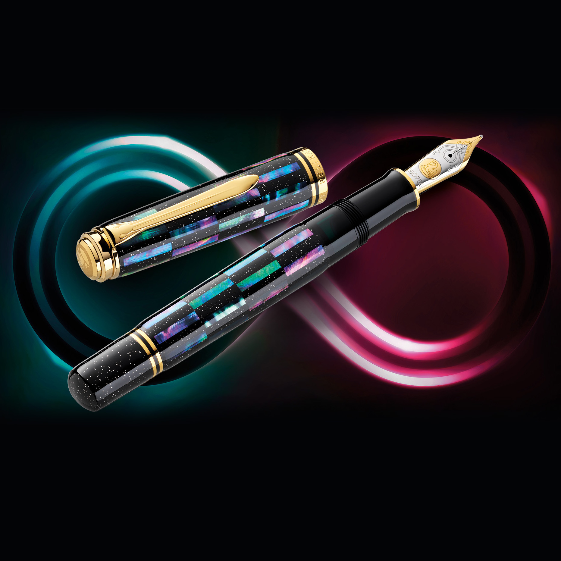 Pelikan Souverän M1000 Raden Black Infinity LE Fountain pen - Vulpen ...