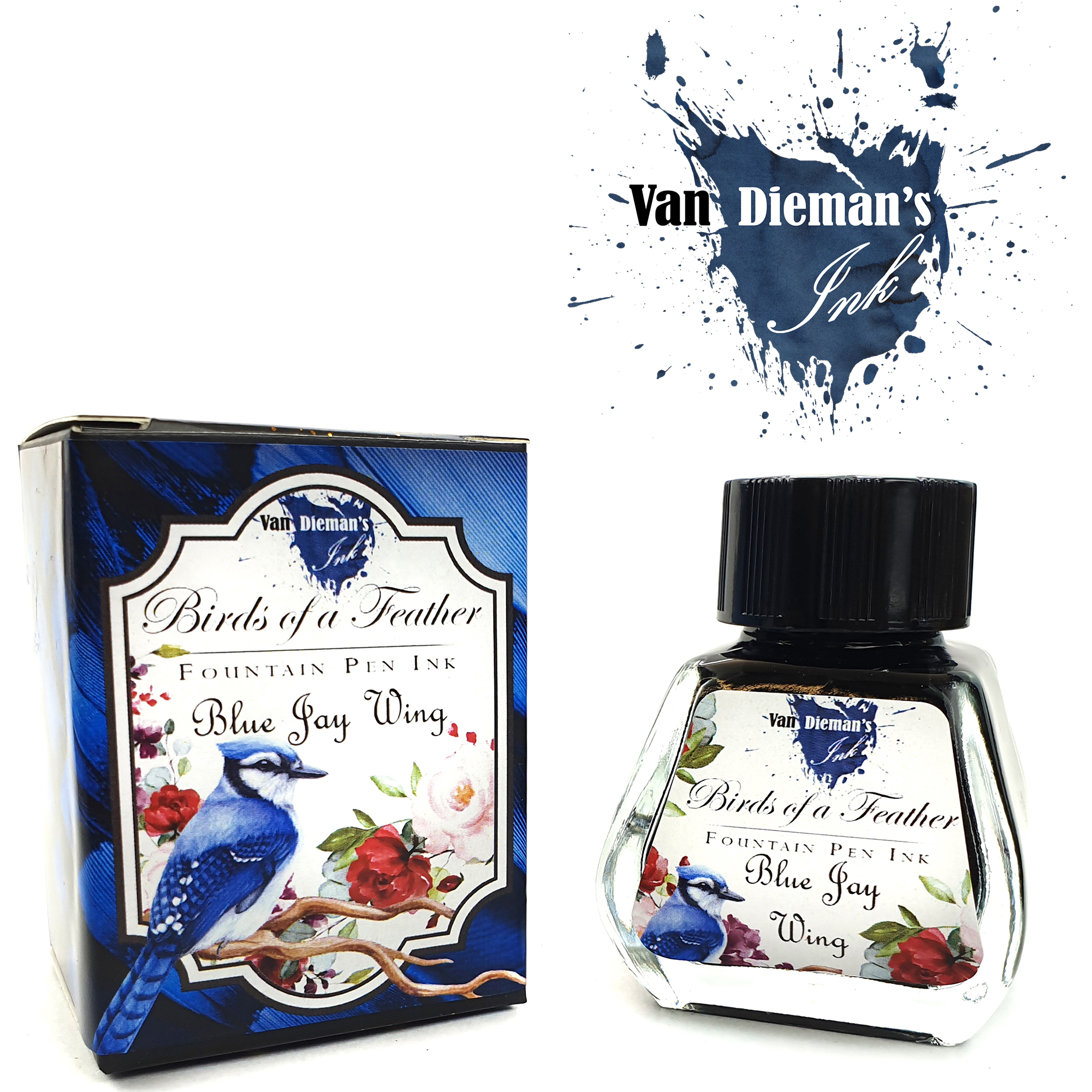 Van Dieman's Birds Of A Feather - Blue Jay Wing 30ml Ink Bottle - Inkt ...