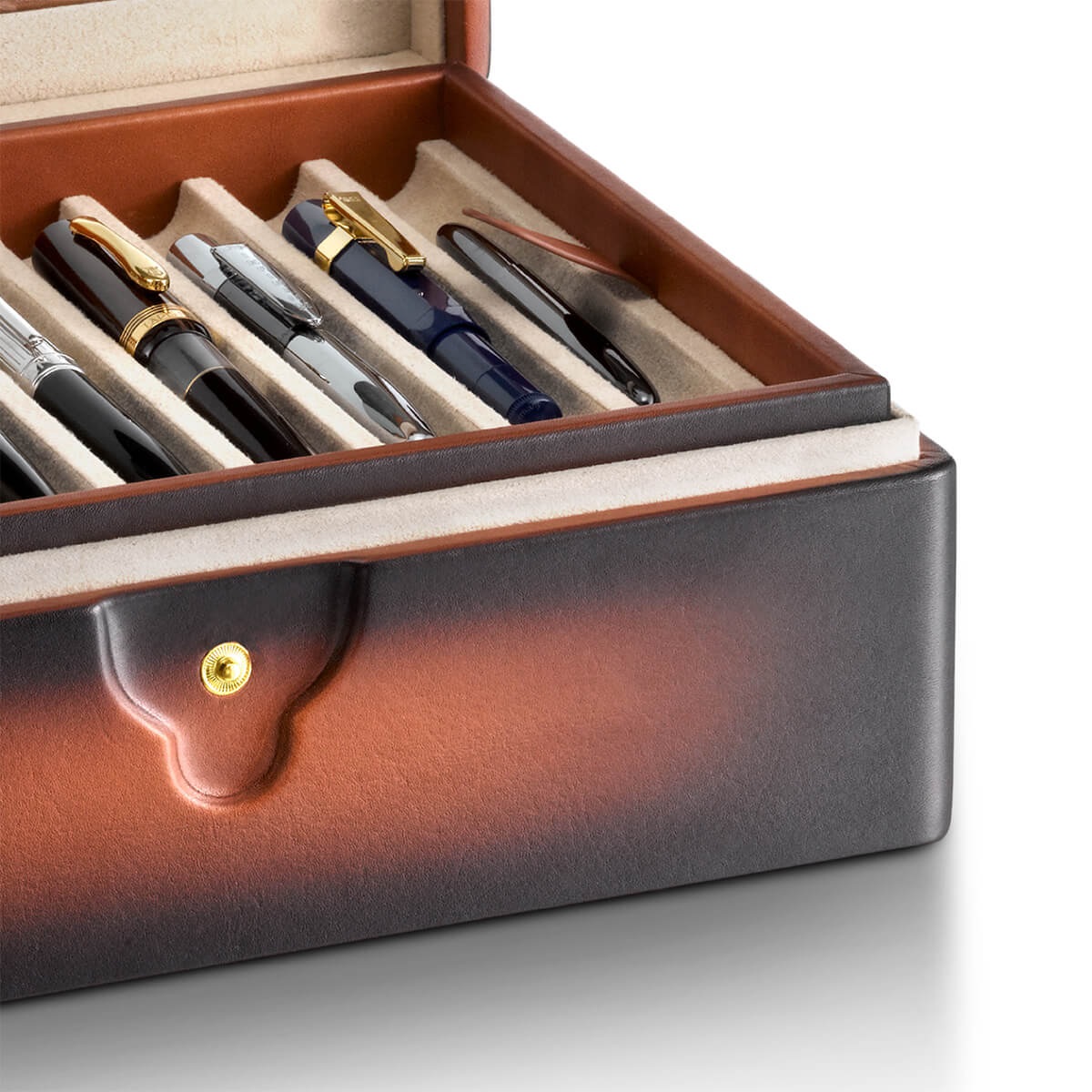 Lapis Bard Hemingway Cognac Pen Case (20 pens) - 2024960107 | Appelboom.com